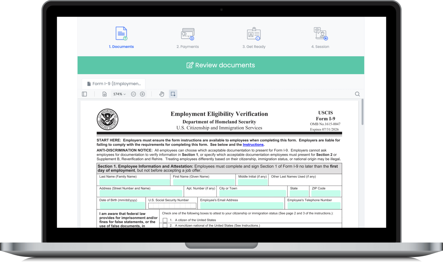I-9 Form Notary Online for USCIS Employment Eligibility Verification